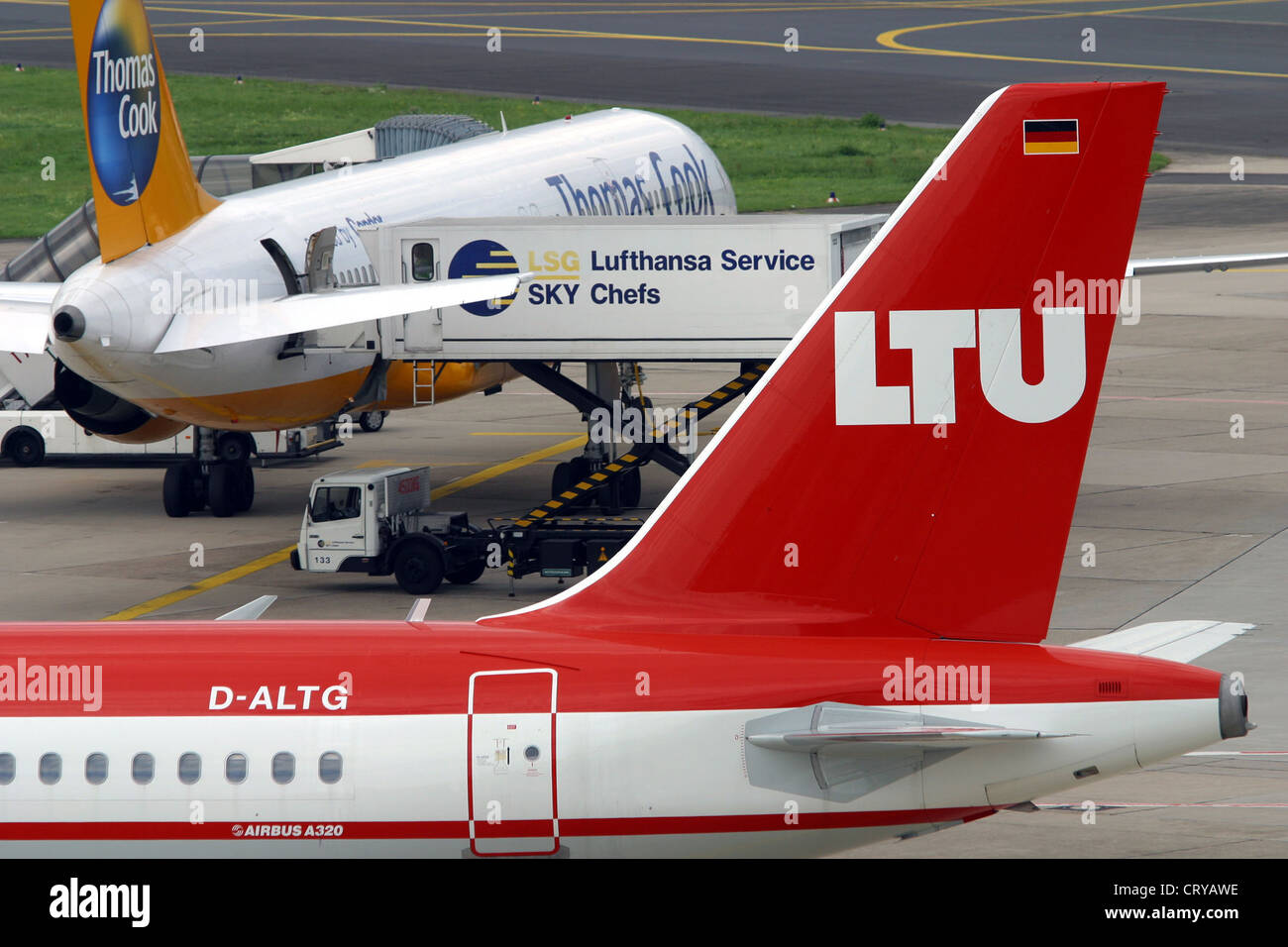 Duesseldorf airport, LTU aircraft Stock Photo - Alamy
