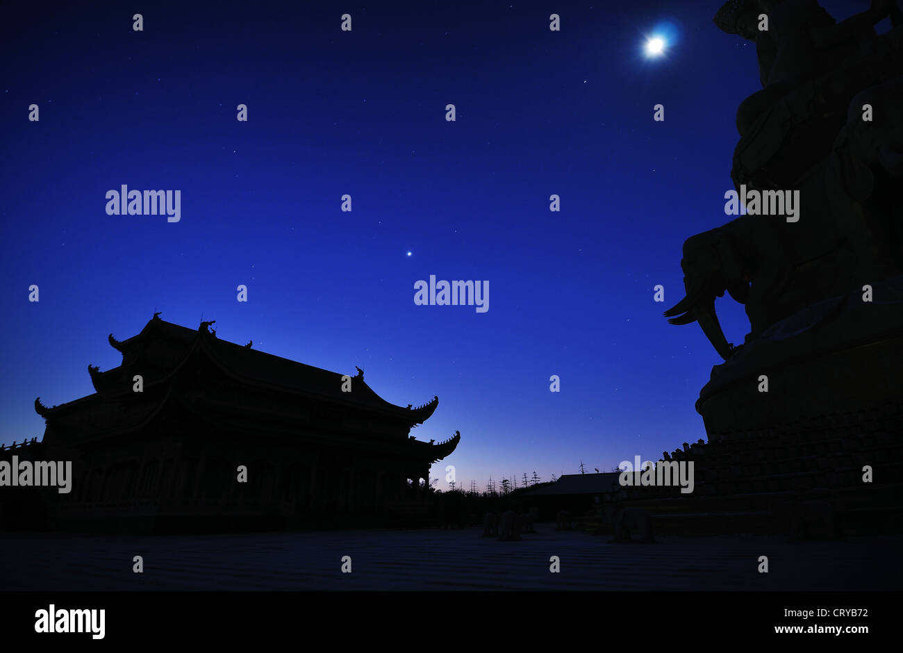 Sunset at Golden Summit, Emei Shan, China Stock Photo - Alamy