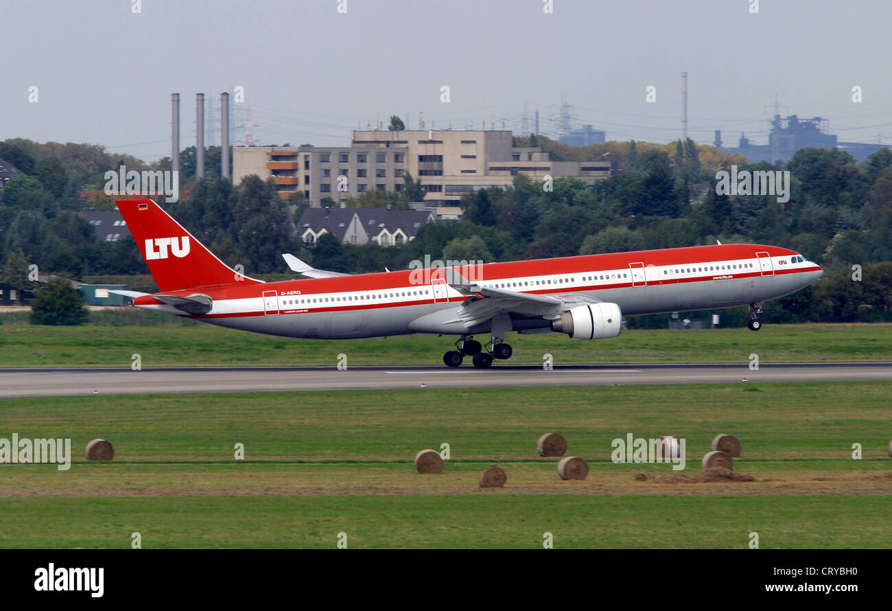 Duesseldorf airport, LTU aircraft Stock Photo - Alamy
