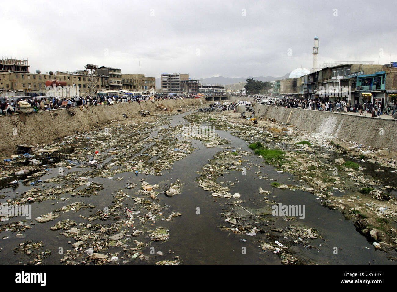 View of the polluted Kabul River Stock Photo - Alamy
