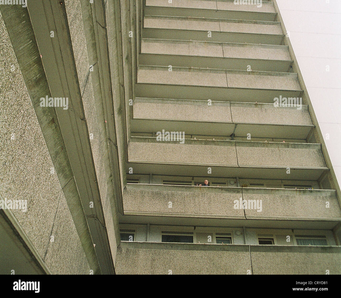 Balcony facade of an apartment block Stock Photo - Alamy