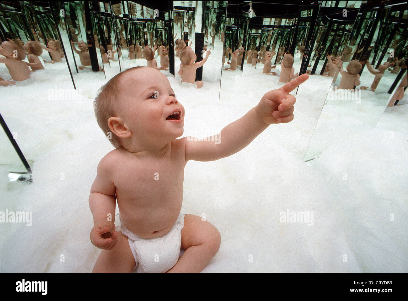 Baby in the Mirror Room Stock Photo - Alamy