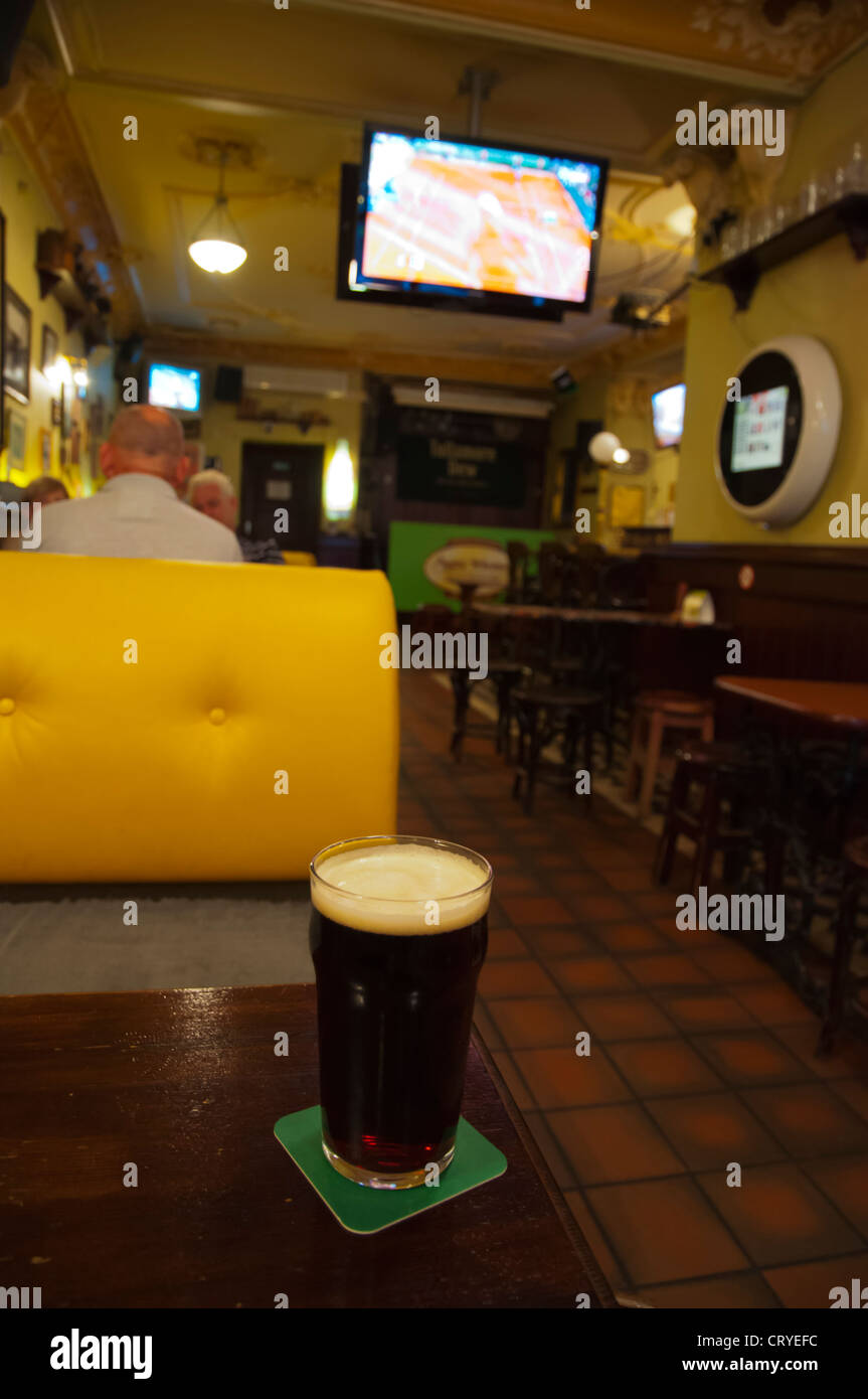 Pint of dark beer Paddy Wheelan's Irish pub old town Riga Latvia Europe ...