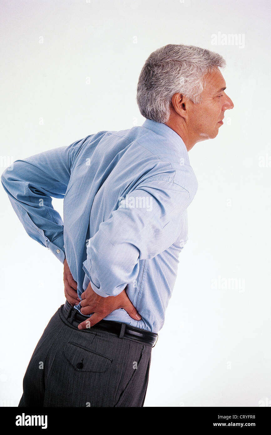 BACK PAIN IN A MAN Stock Photo - Alamy