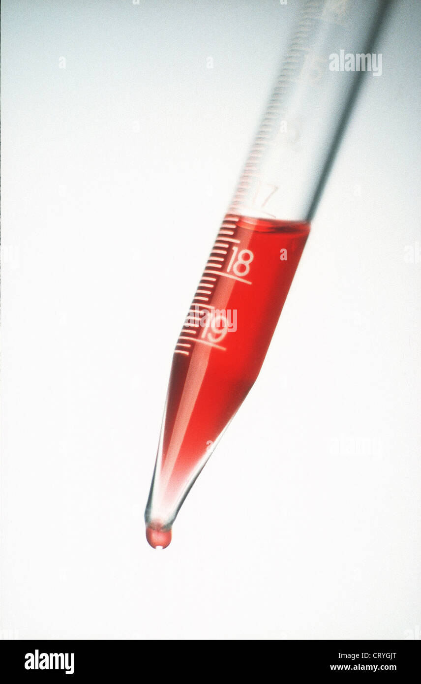 Pipette with Blue Liquid Stock Photo - Alamy