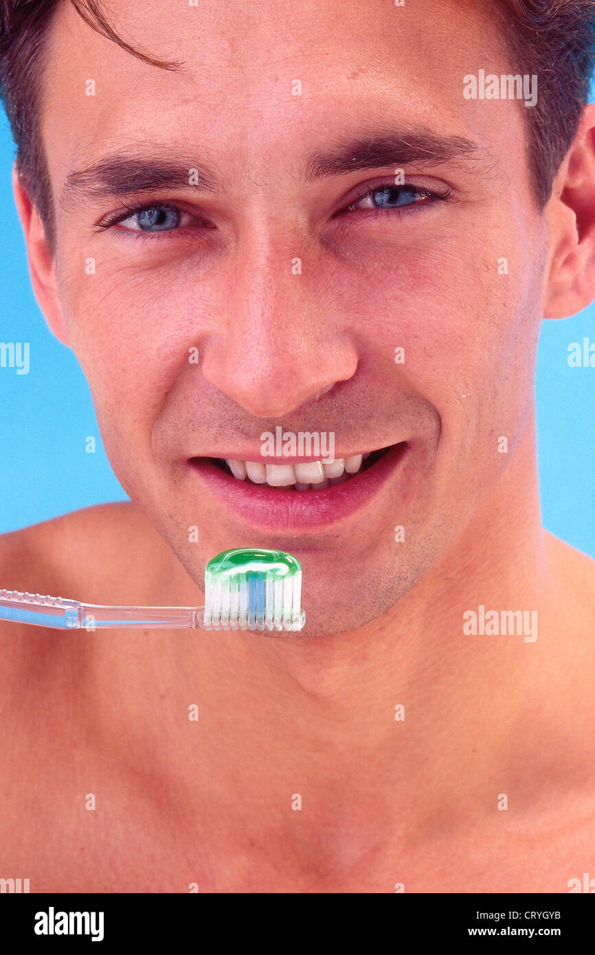 DENTAL HYGIENE, MAN Stock Photo - Alamy
