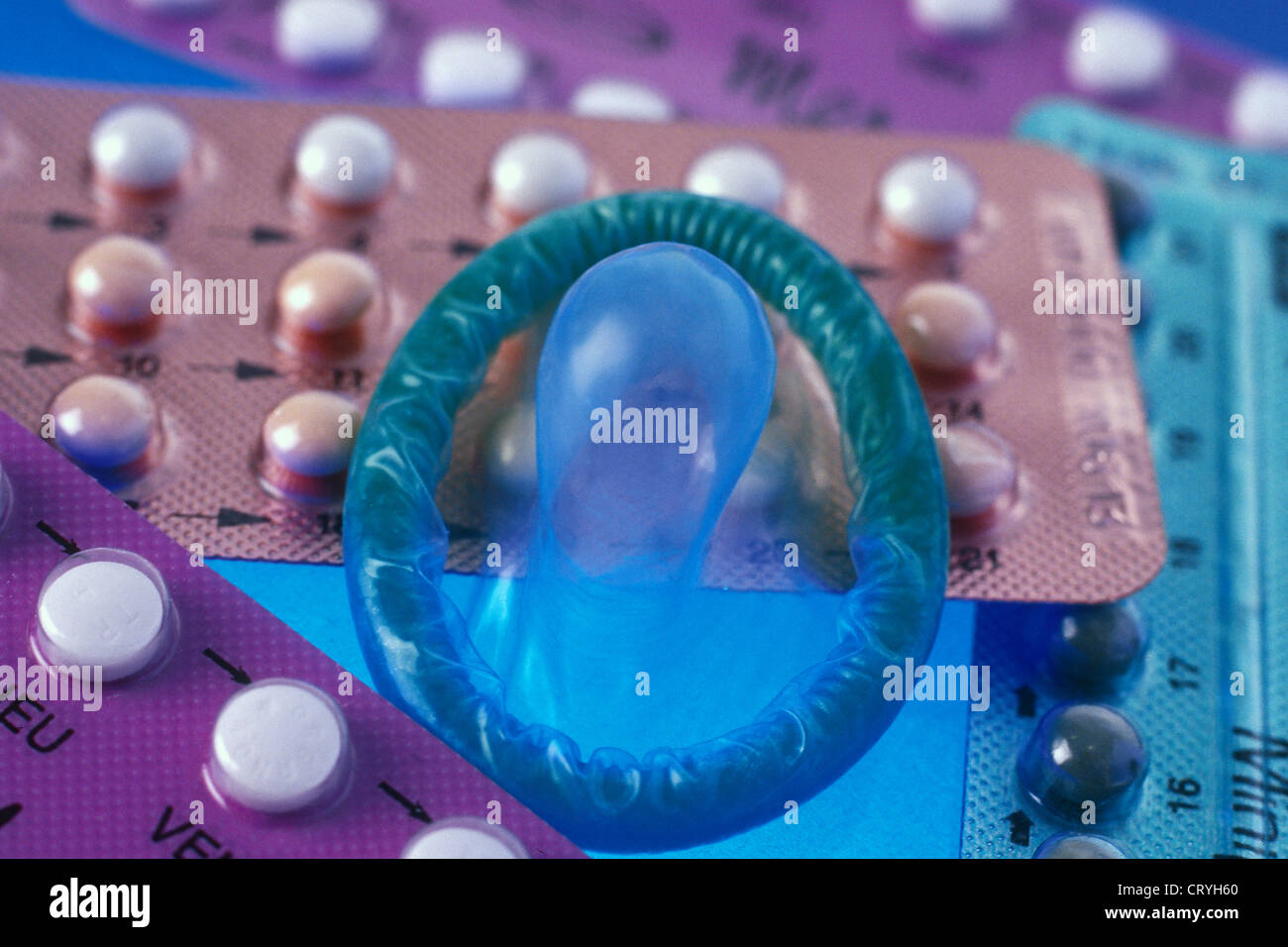 Contraceptive pill and condom hi-res stock photography and images - Alamy