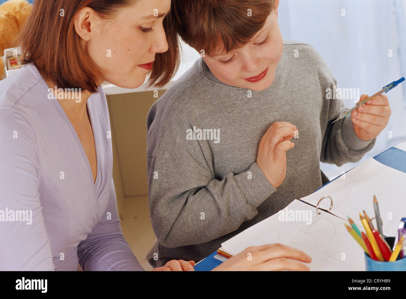 CHILD DOING HOMEWORK Stock Photo - Alamy
