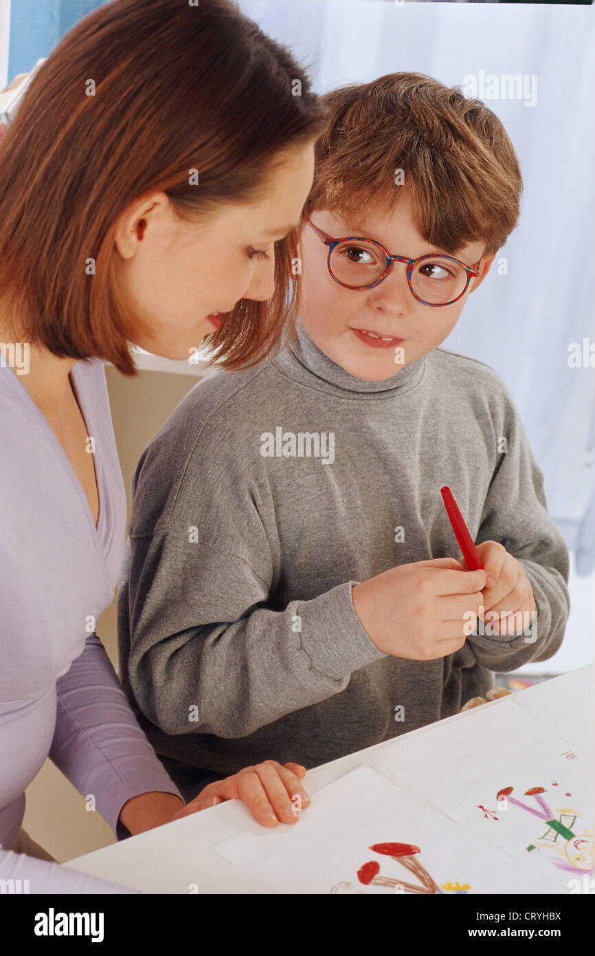 CHILD DOING HOMEWORK Stock Photo - Alamy