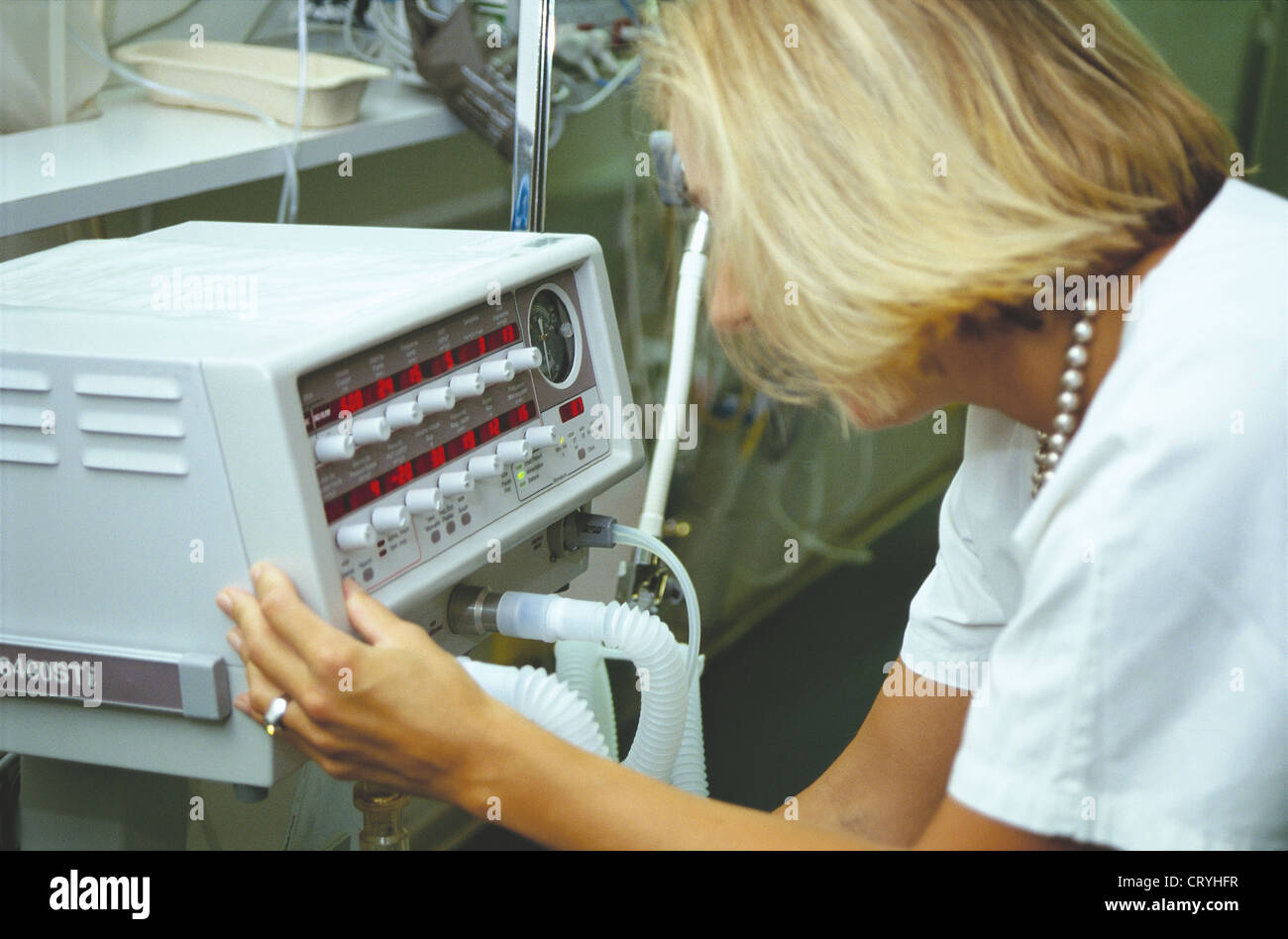 NURSE WITH EQUIPMENT Stock Photo - Alamy