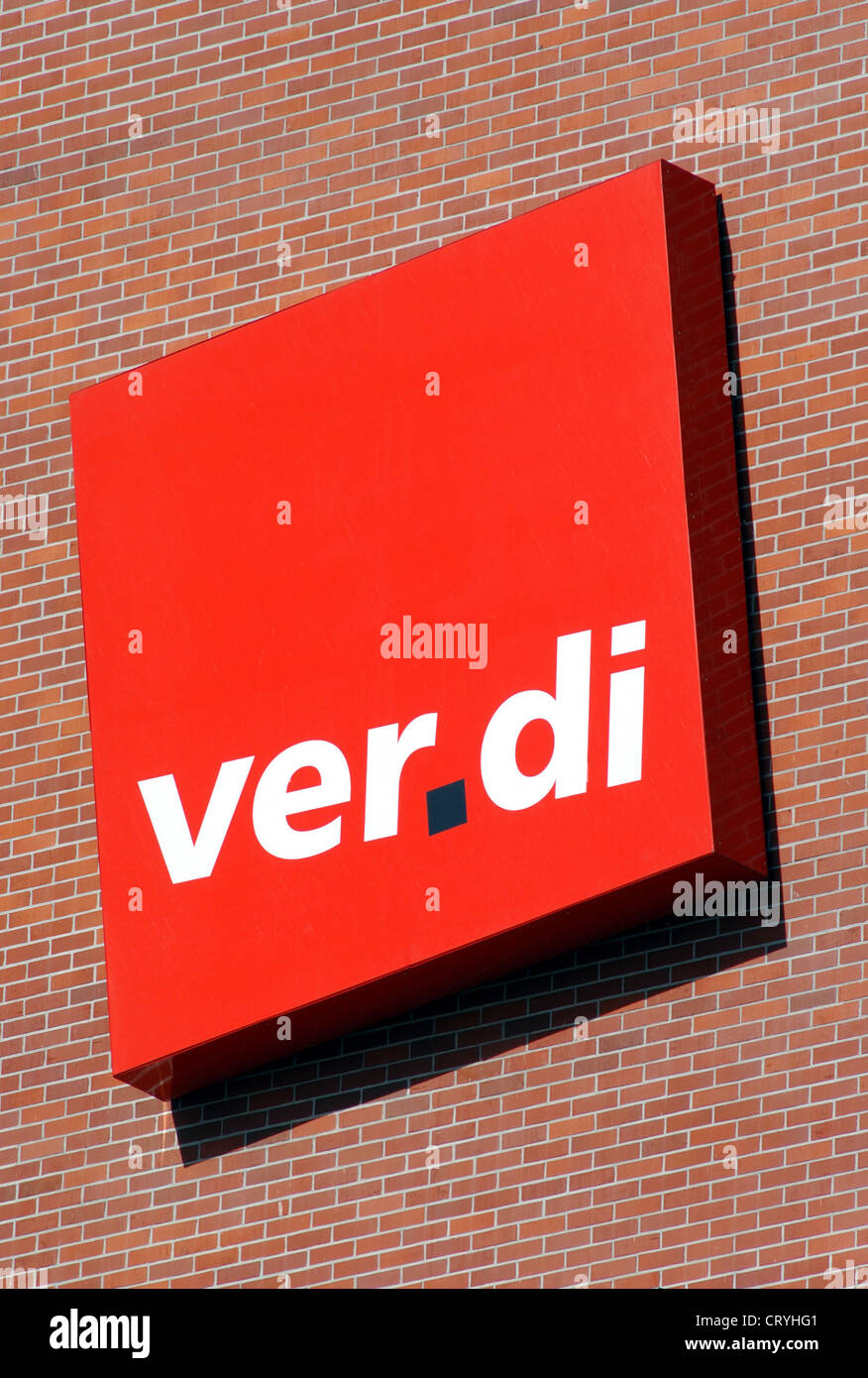 The logo of the new headquarters in Berlin Verdi Stock Photo - Alamy