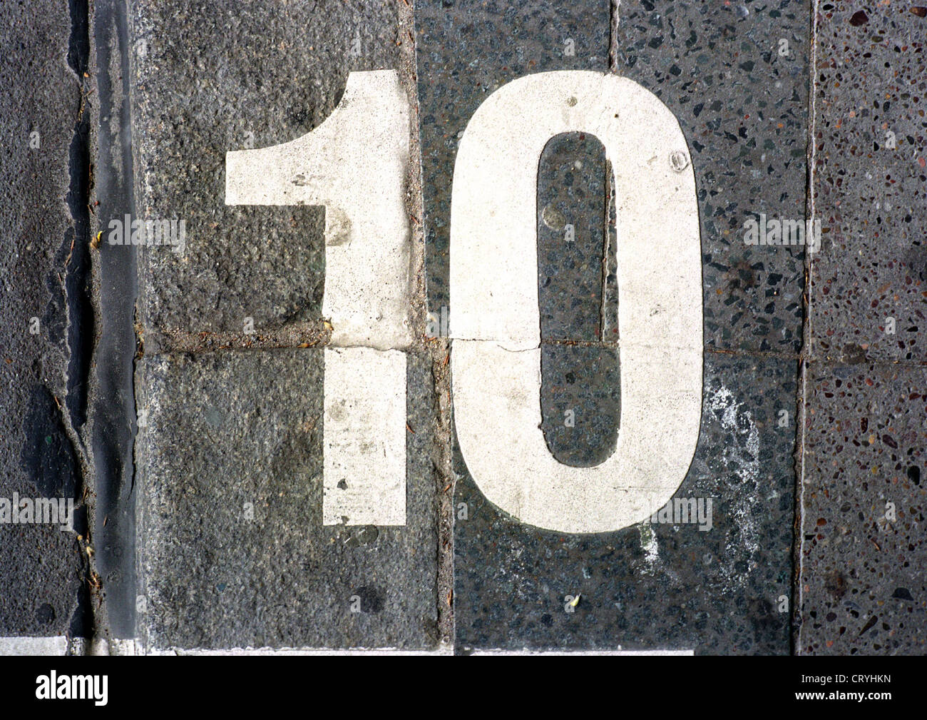 With white color painted number 10 Stock Photo - Alamy