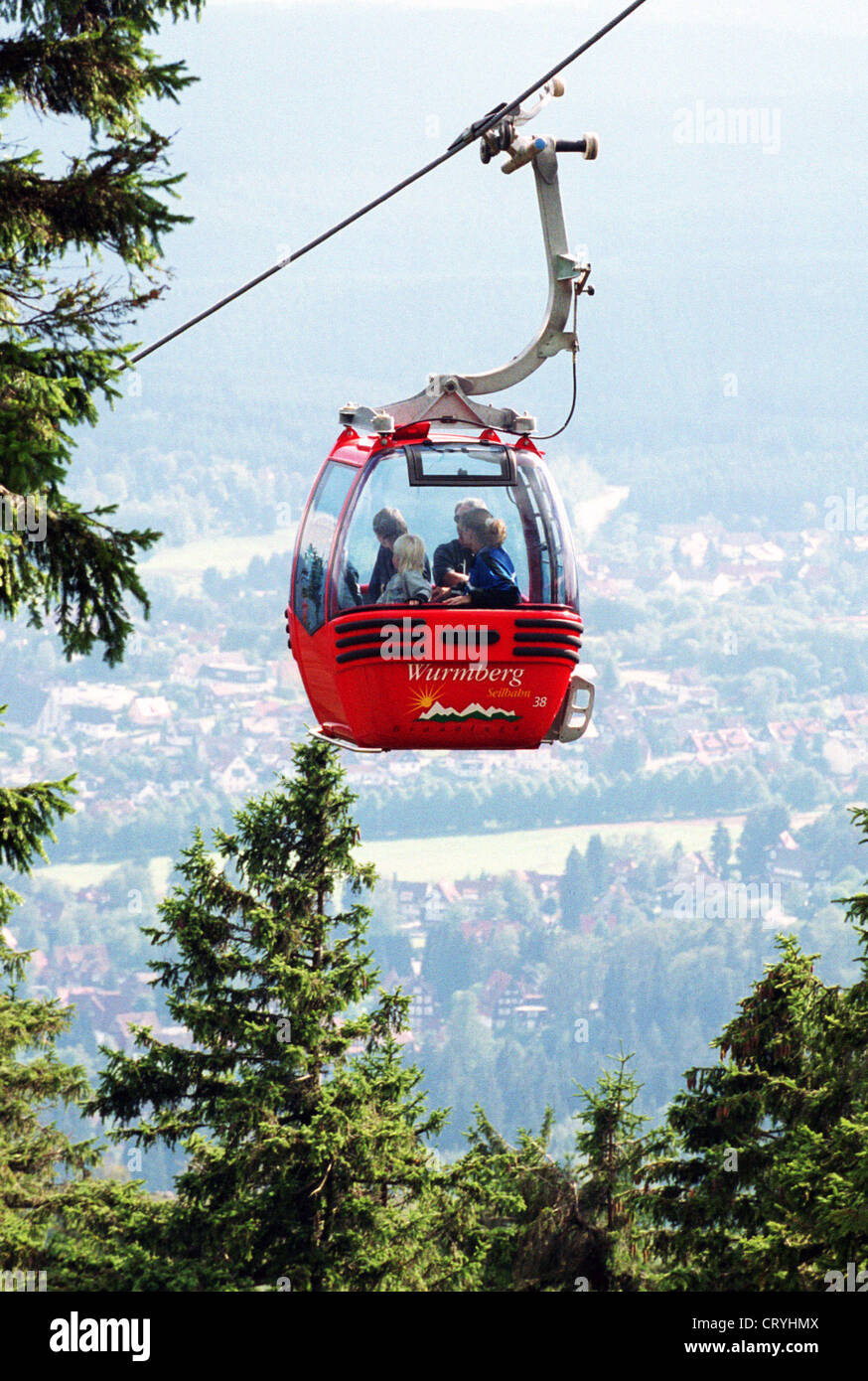 Cable car on worm in the Harz Mountains Stock Photo - Alamy
