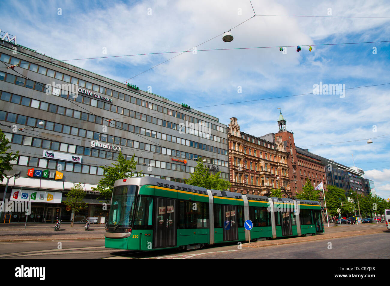 Tram on Mannerheimintie street central Helsinki Finland Europe Stock ...