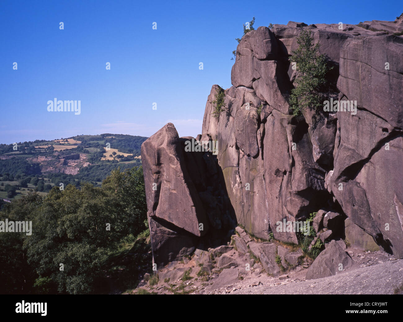 Black rocks. Gritstone edge between Cromford and Wirksworth, Derbyshire ...