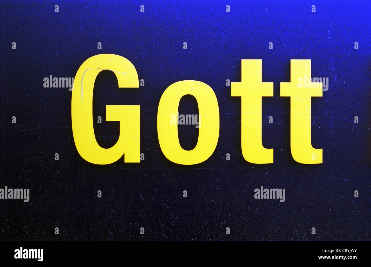 The Word of God written in yellow on a blue background Stock Photo - Alamy