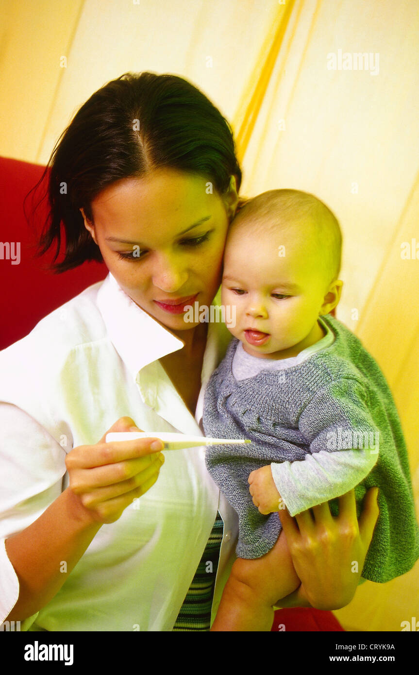 INFANT WITH FEVER Stock Photo - Alamy