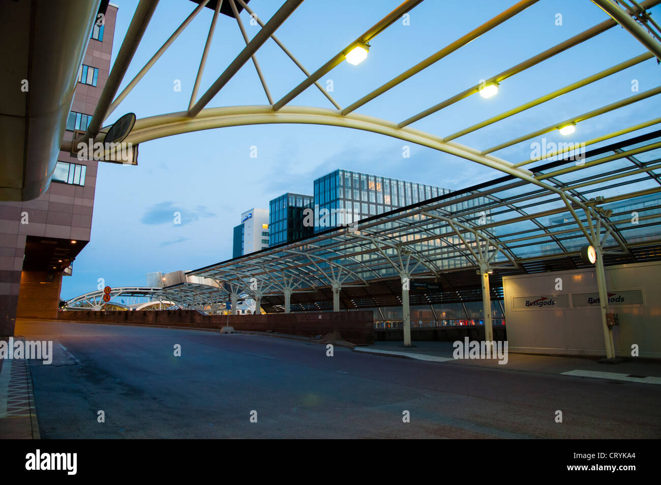 Cityterminalen bus coach platforms at night Stockholm Sweden Europe ...
