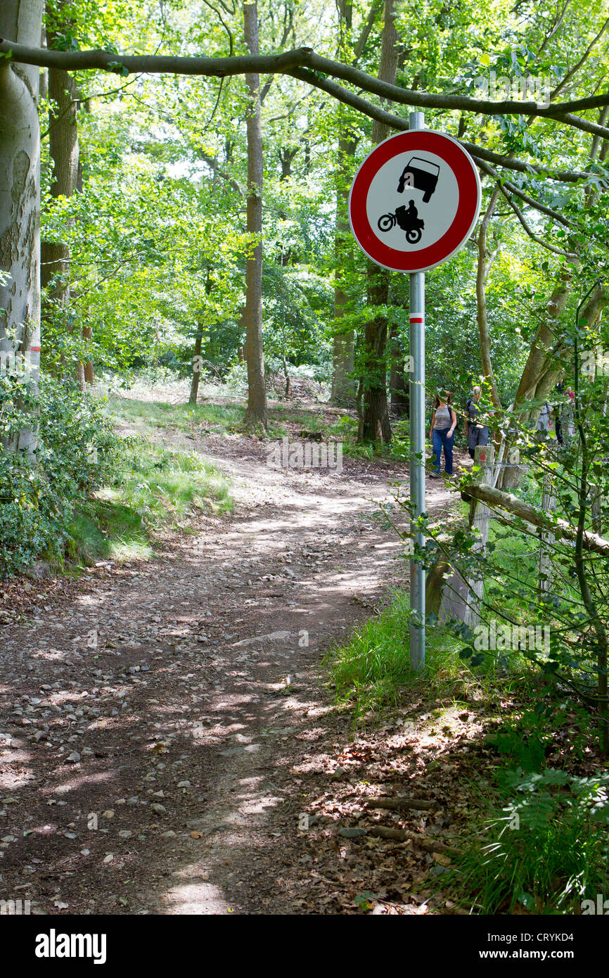 warning danger road sign forest trail path Stock Photo - Alamy