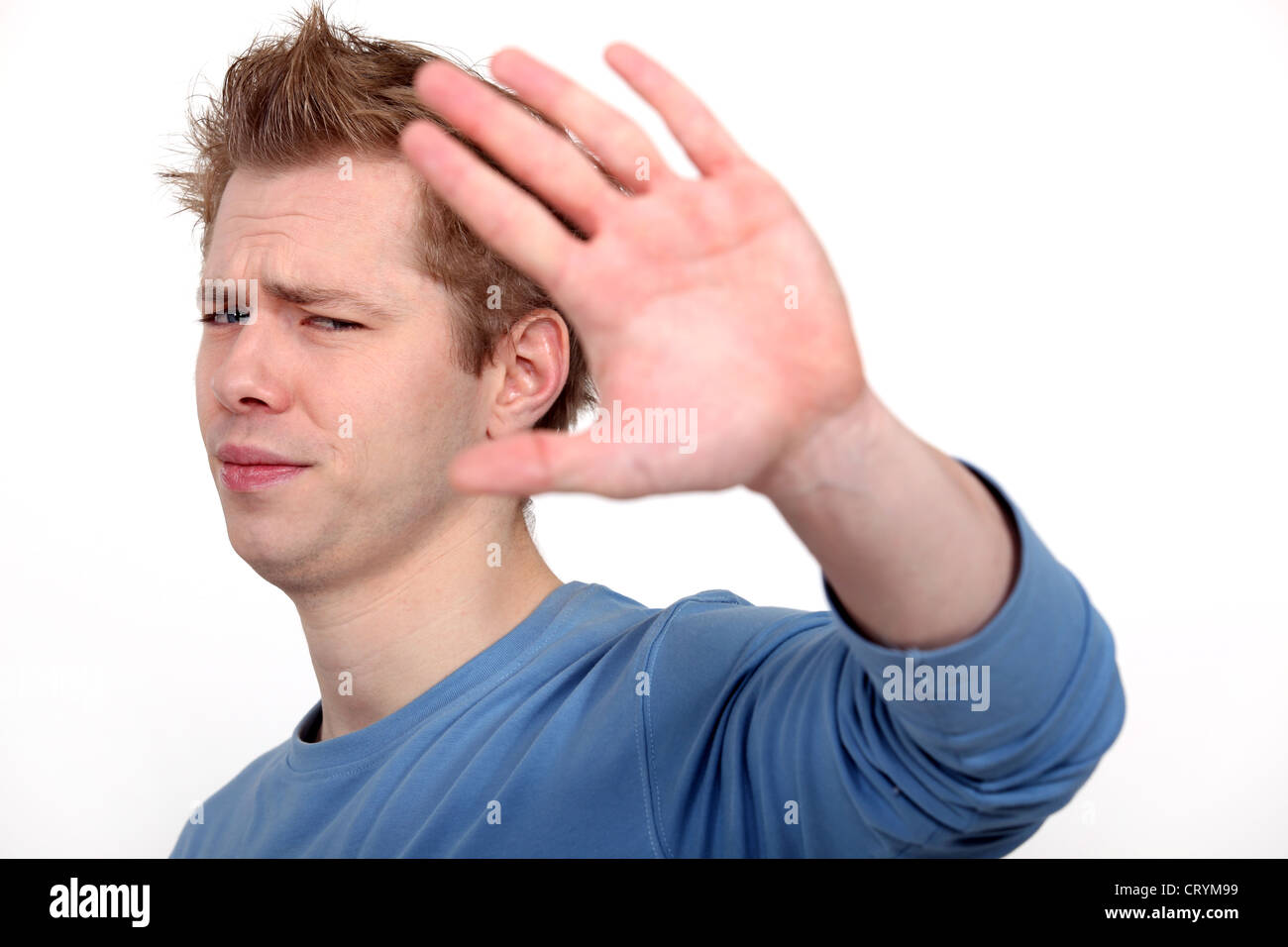 Man signaling stop hi-res stock photography and images - Alamy