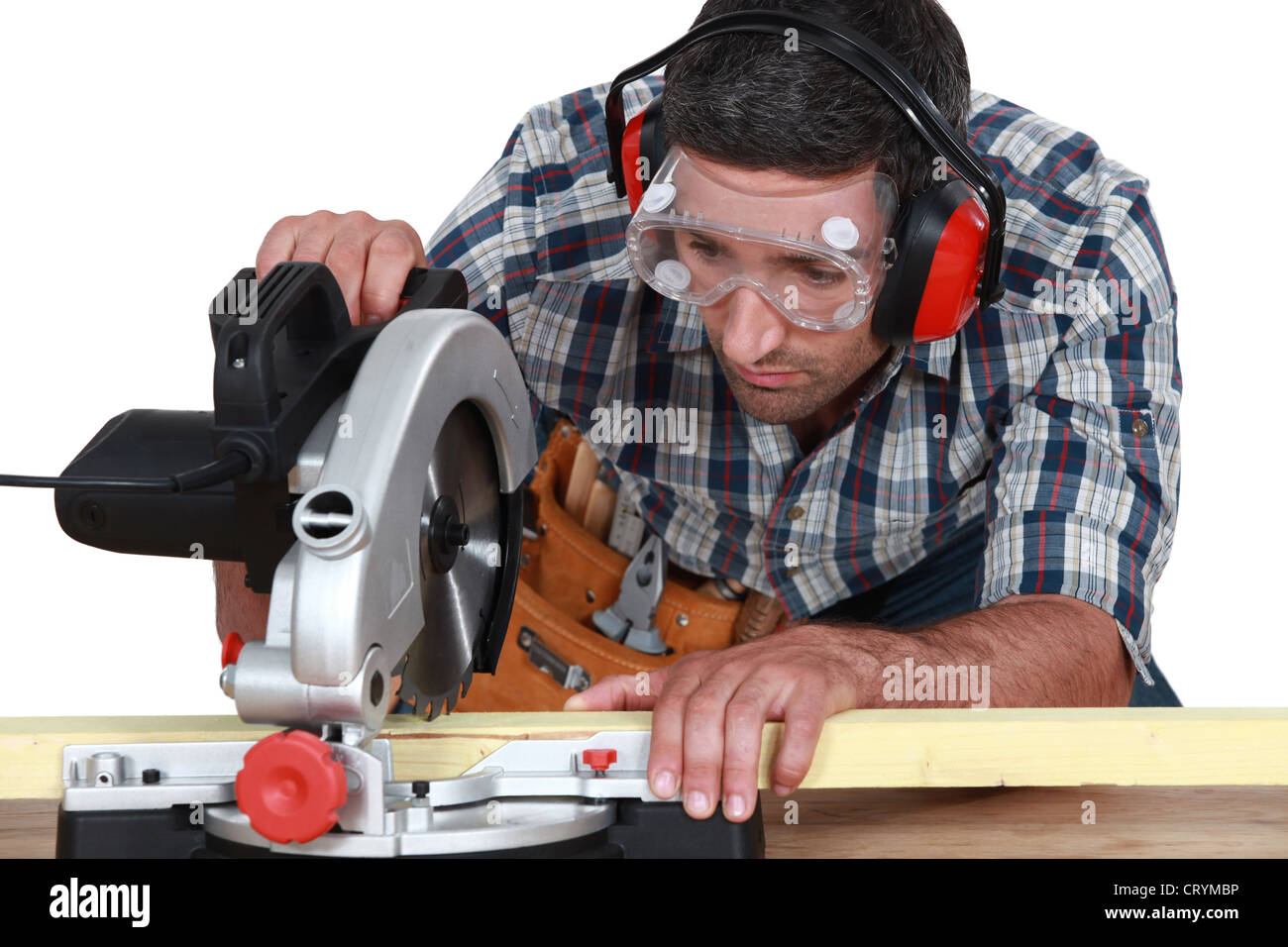 carpenter cutting wood Stock Photo - Alamy