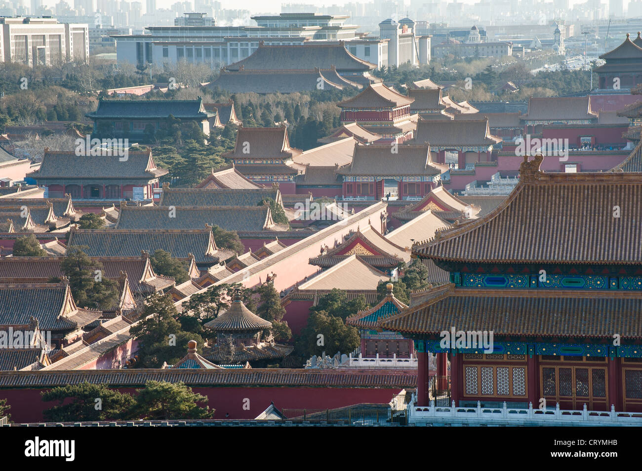 Overlook of Forbidden City from the hill in Jingshan park Stock Photo ...