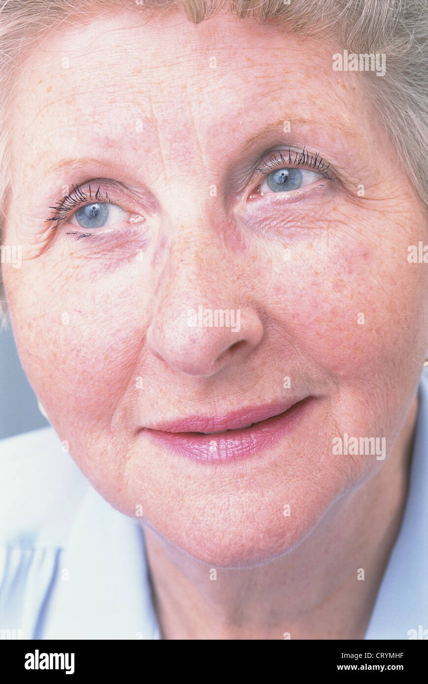PORTRAIT OF +65 YR-OLD WOMAN Stock Photo - Alamy