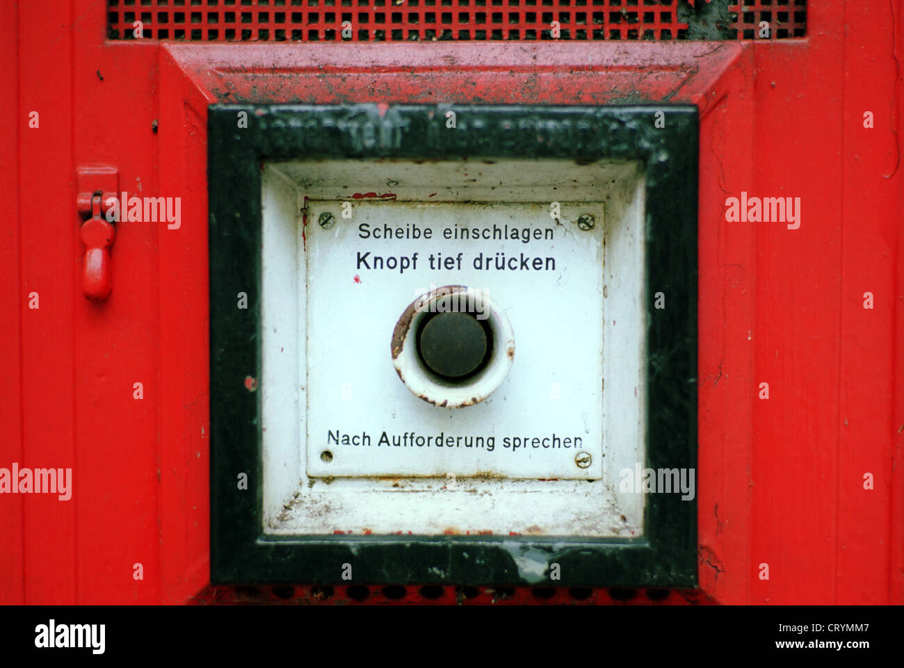 Berlin detail, an old red fire alarm Stock Photo - Alamy