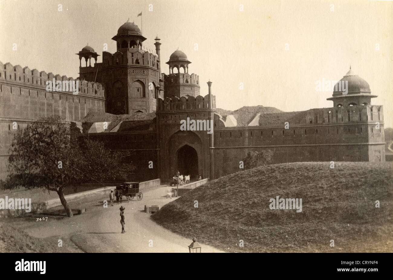 Lahore Gate of the Red Fort, Delhi, ca 1875, by Lala Deen Dayal Stock ...