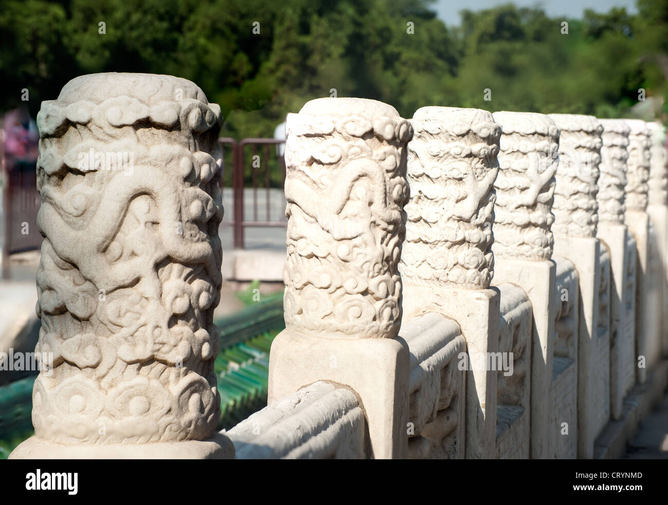 Dragon carved marble railings in Temple of Heaven Stock Photo - Alamy