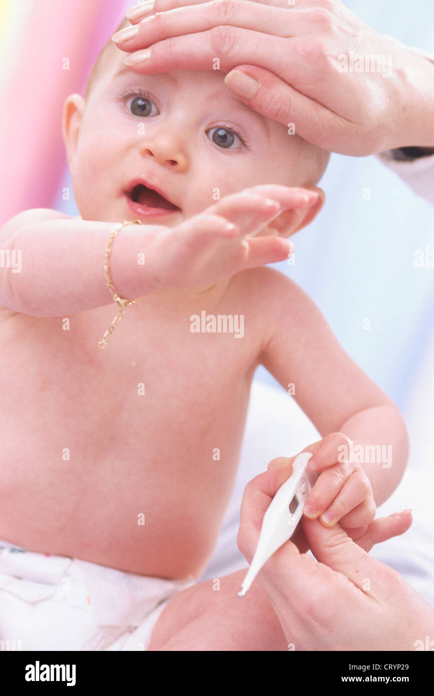 INFANT WITH FEVER Stock Photo - Alamy