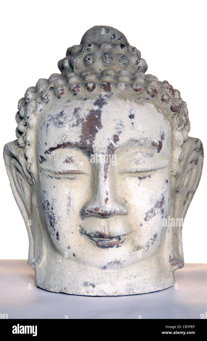 Buddha head statue Stock Photo - Alamy