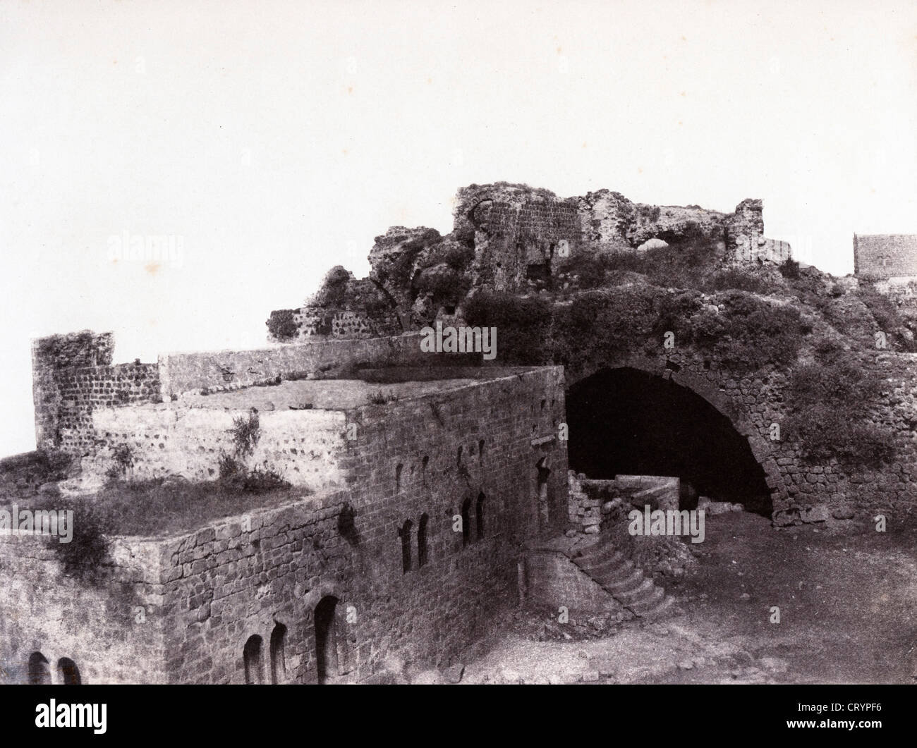 Kalaat-el-Markab (Margat). Courtyard and audience hall of the Turkish ...