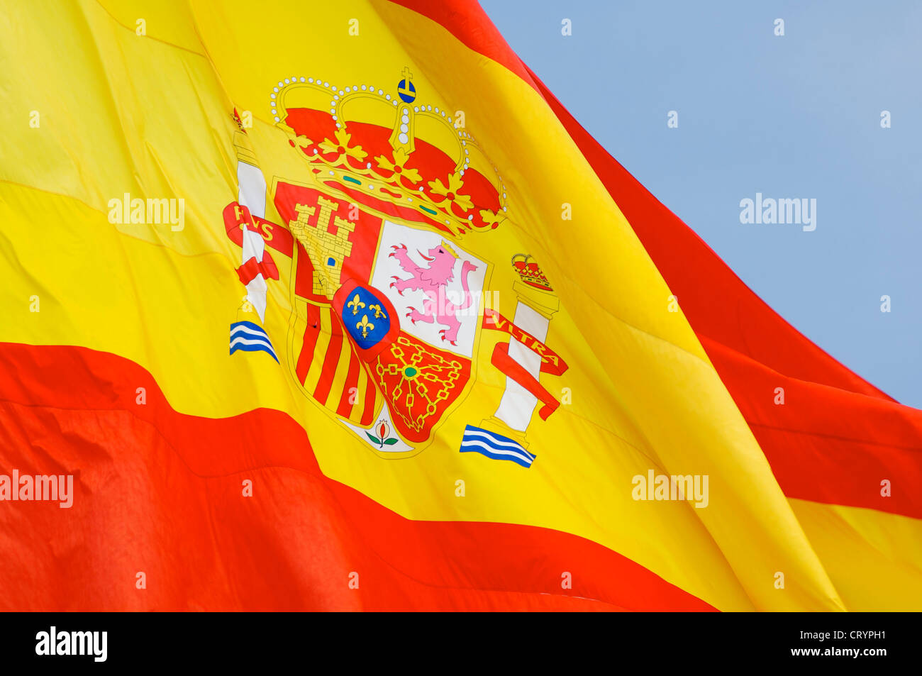 close up of the Spanish flag waving Stock Photo - Alamy