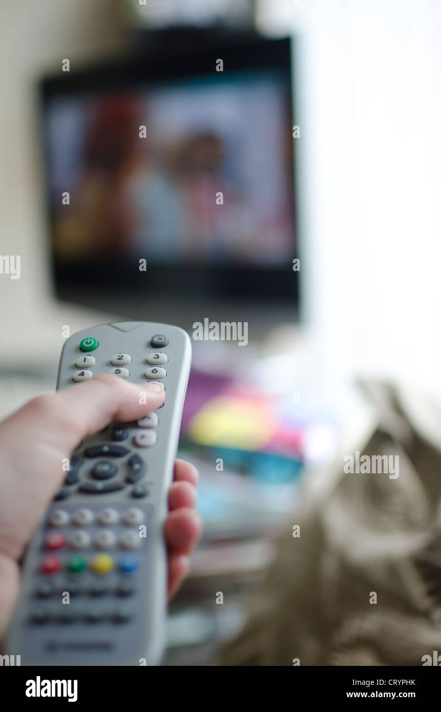 Remote Control Changing Channel Stock Photo - Alamy