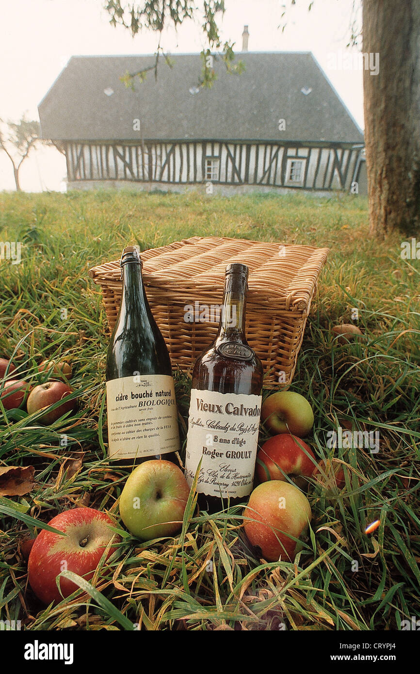 Bottle normandy cider apples in hi-res stock photography and images - Alamy