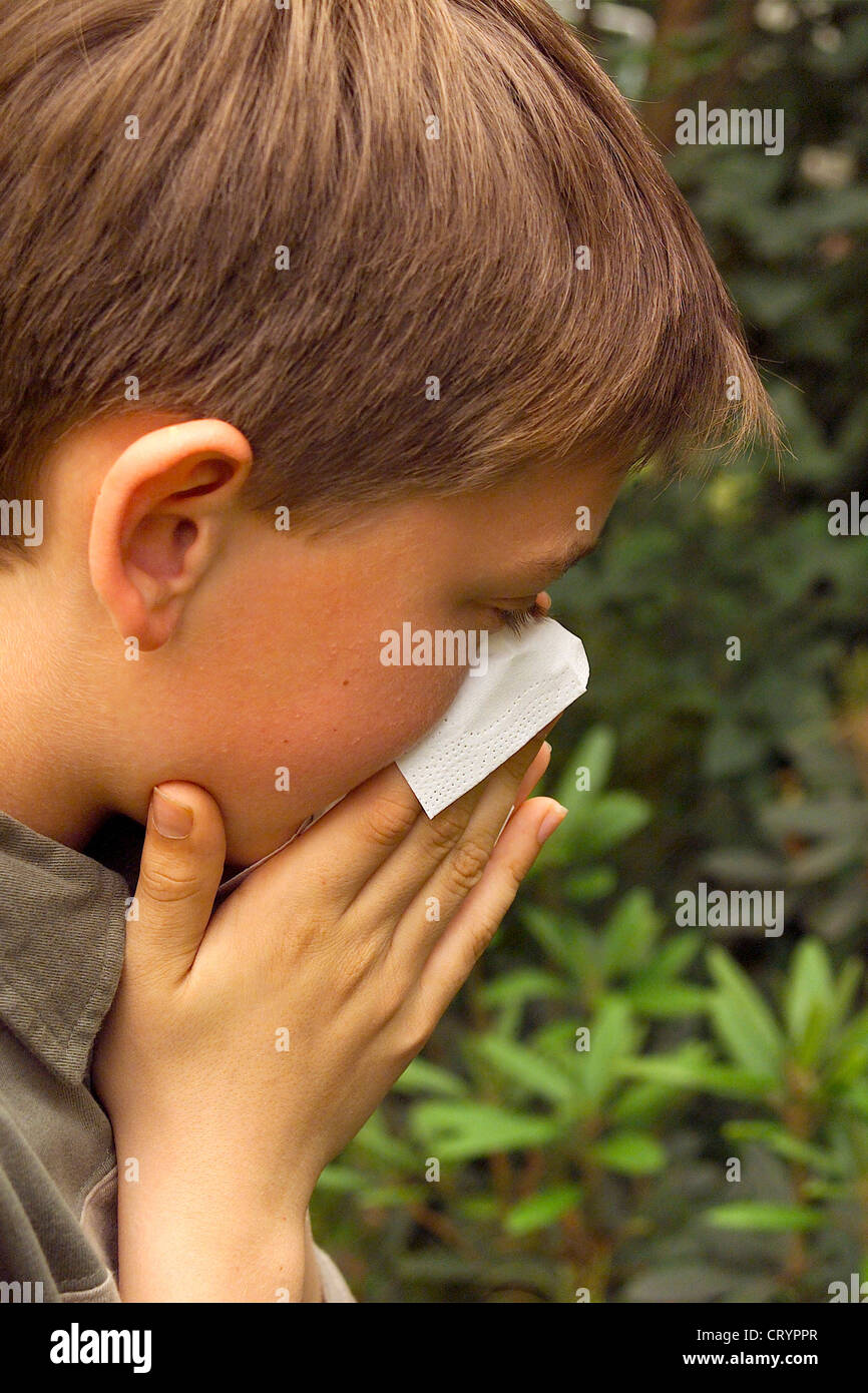 CHILD WITH RHINITIS Stock Photo - Alamy
