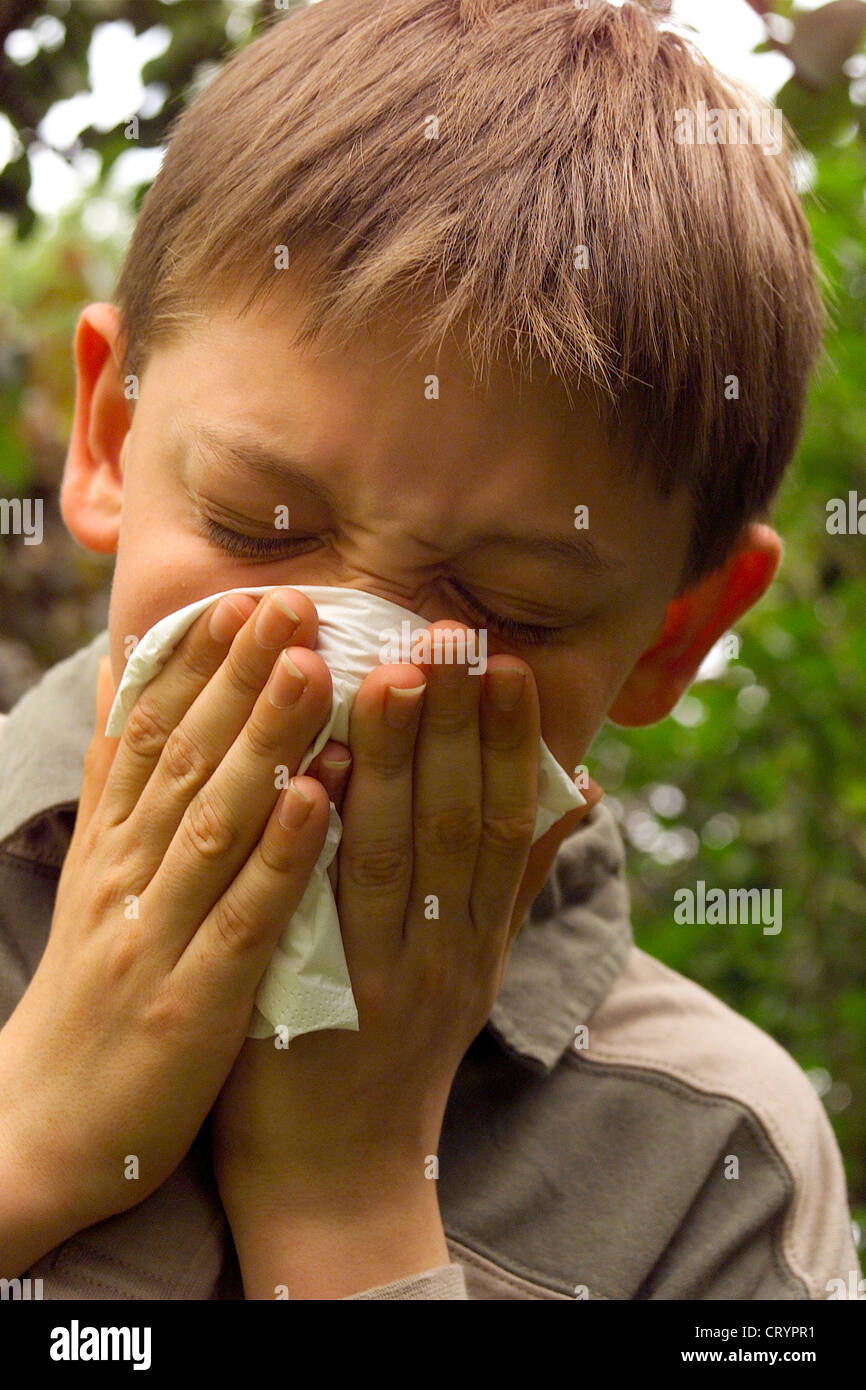 CHILD WITH RHINITIS Stock Photo - Alamy