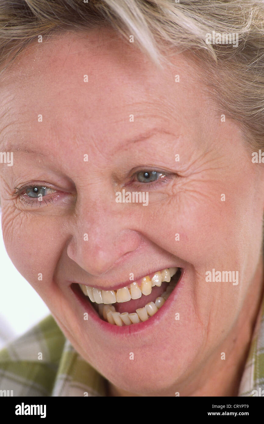 PORTRAIT OF +65 YR-OLD WOMAN Stock Photo - Alamy
