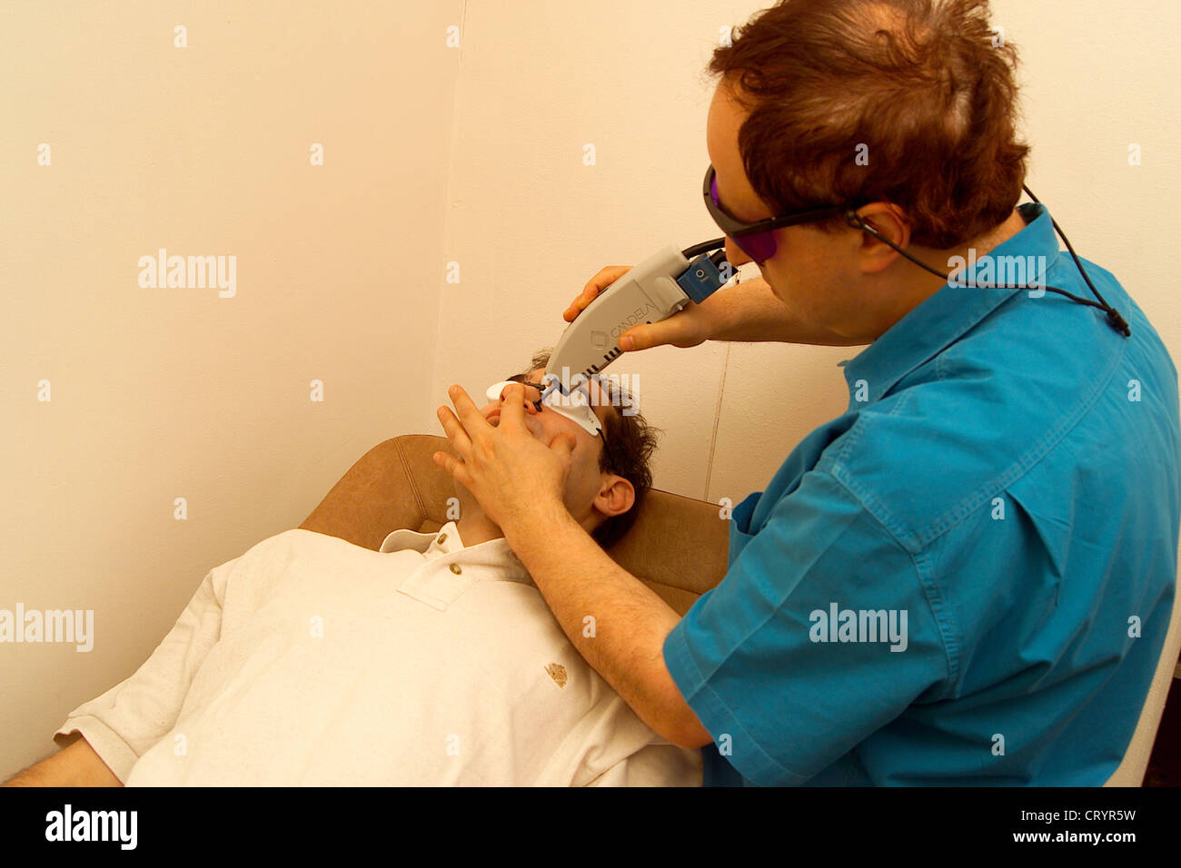 DERMATOLOGY TREATMENT, MAN Stock Photo - Alamy