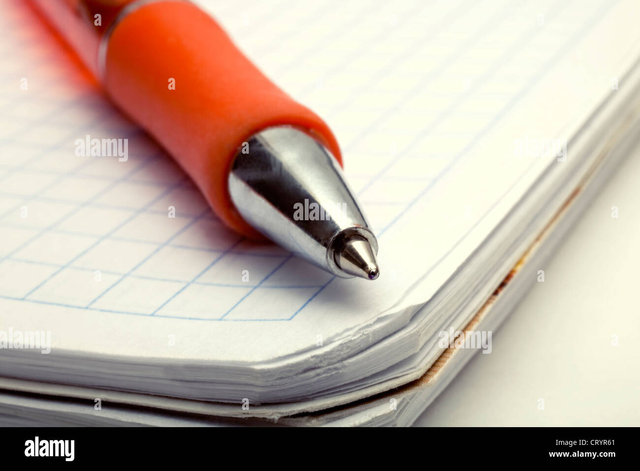 Ballpoint Pen on Notebook closeup Stock Photo - Alamy
