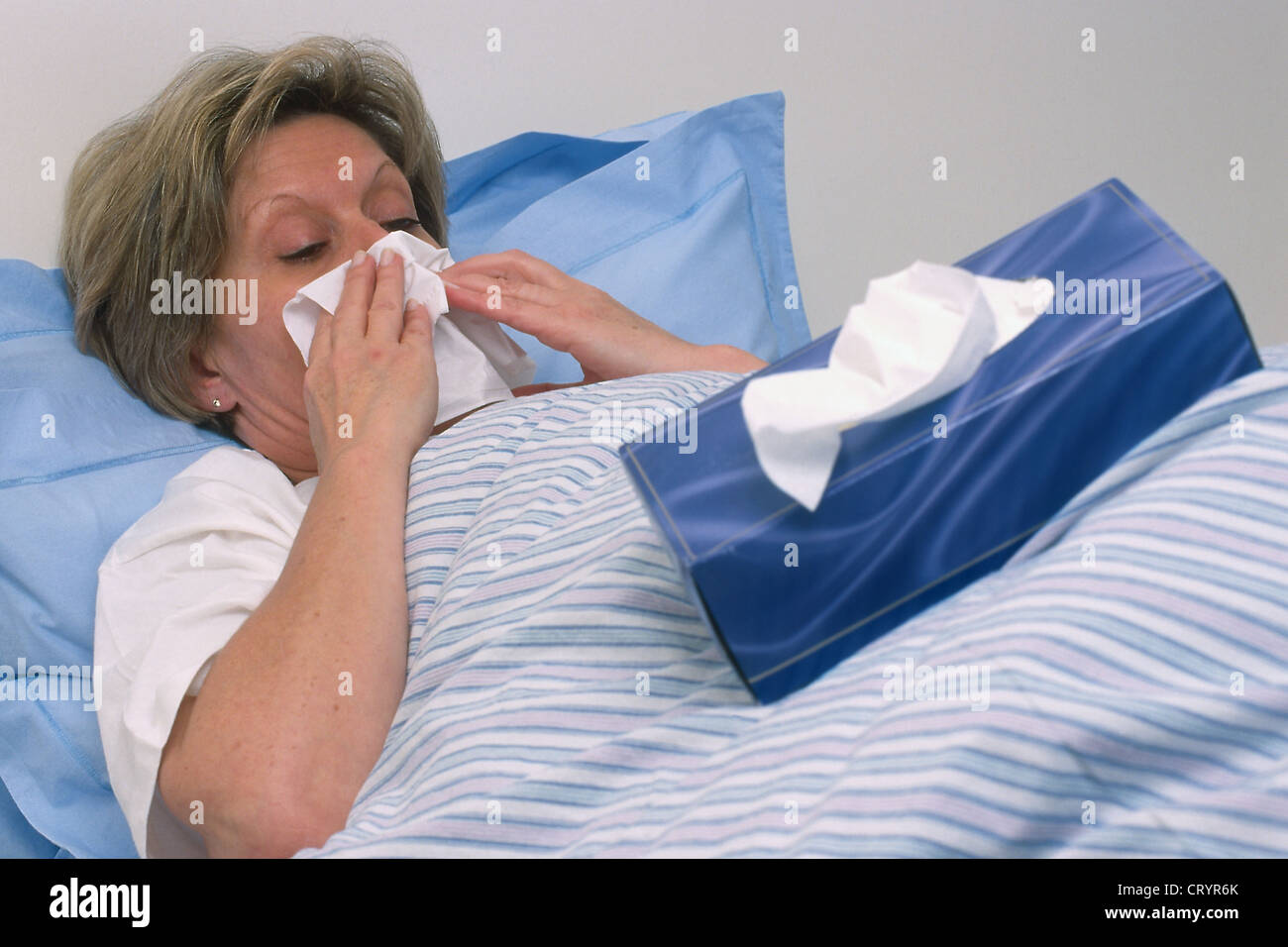 ELDERLY PERSON WITH RHINITIS Stock Photo - Alamy