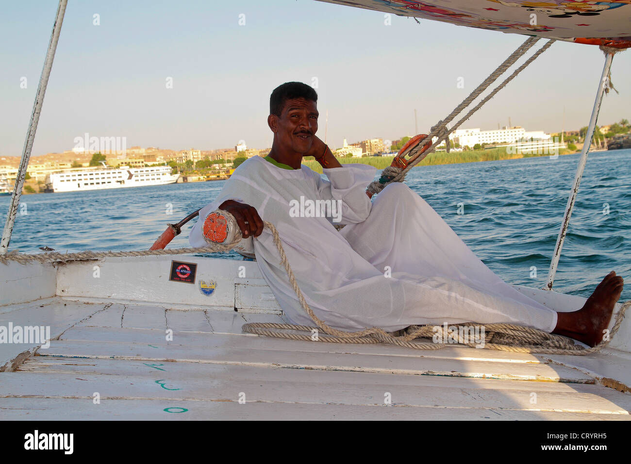 Felluca on the River Nile in Aswan Egypt Stock Photo - Alamy