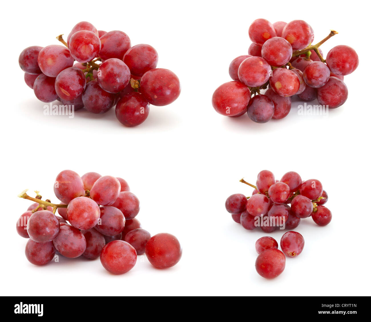 Red grapes isolated on white background Stock Photo - Alamy