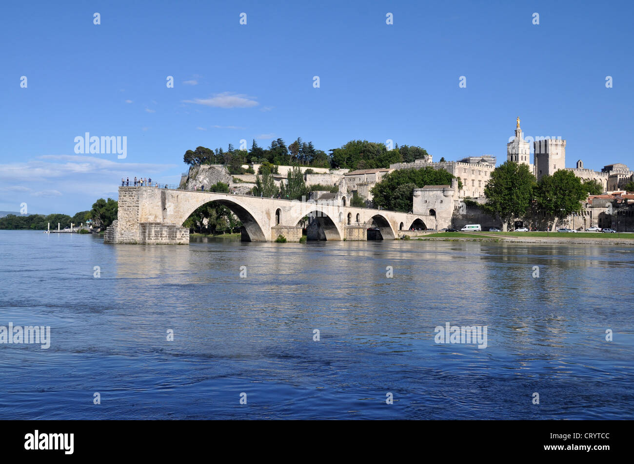 Pont Saint-Bénezet or Pont d'Avignon and Palais des Papes, Avignon ...