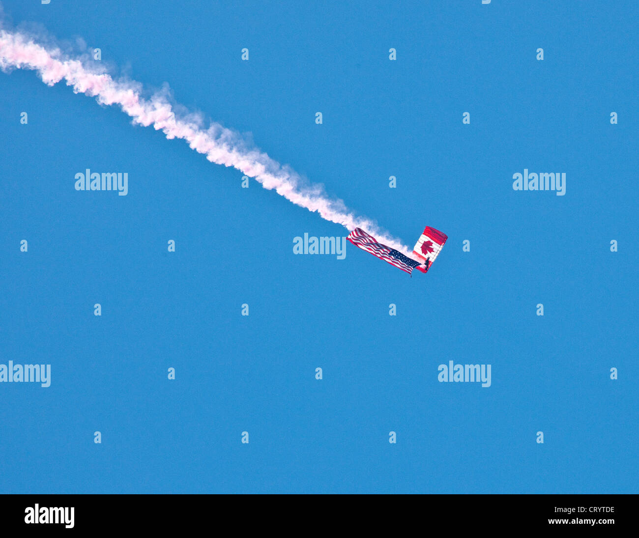 Canadian flag parachutes hi-res stock photography and images - Alamy