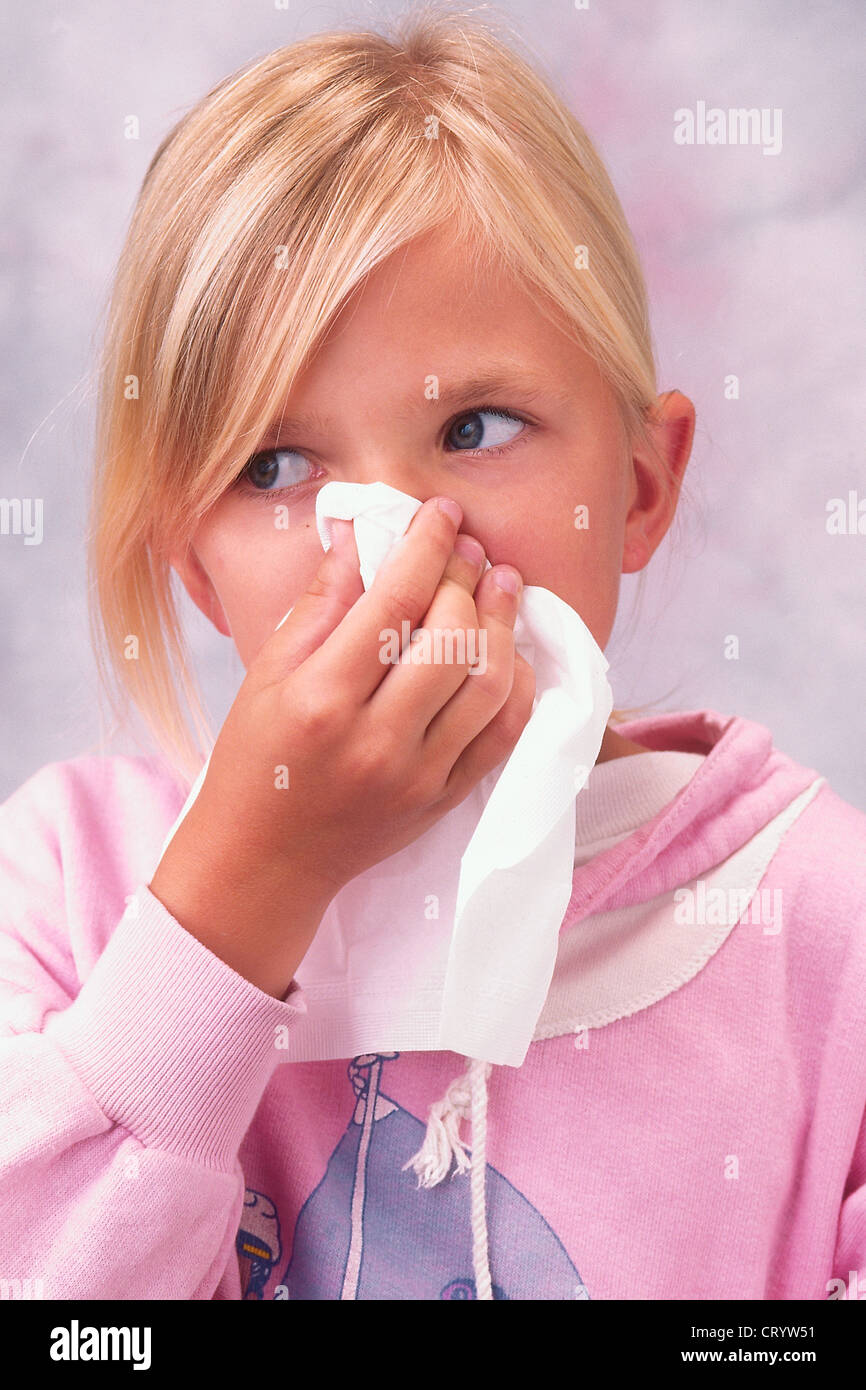 CHILD WITH RHINITIS Stock Photo - Alamy