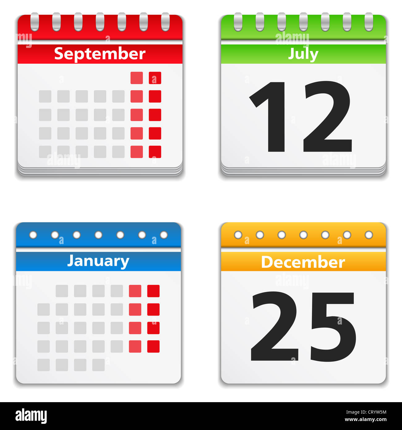 Square application icon calendar Cut Out Stock Images & Pictures - Alamy