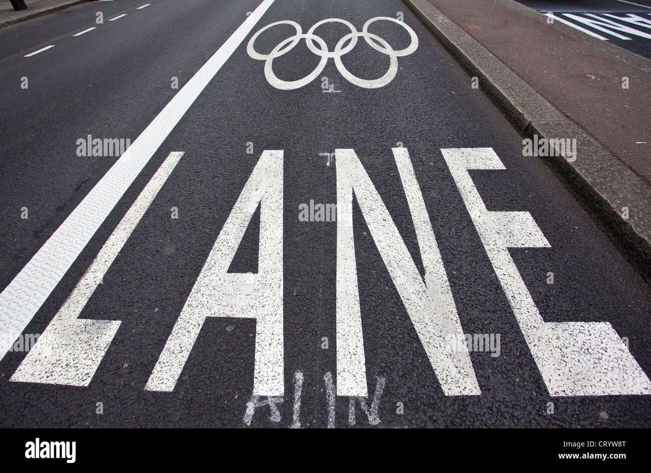 Olympic Games Lanes on Victoria Embankment for athletes and officials ...