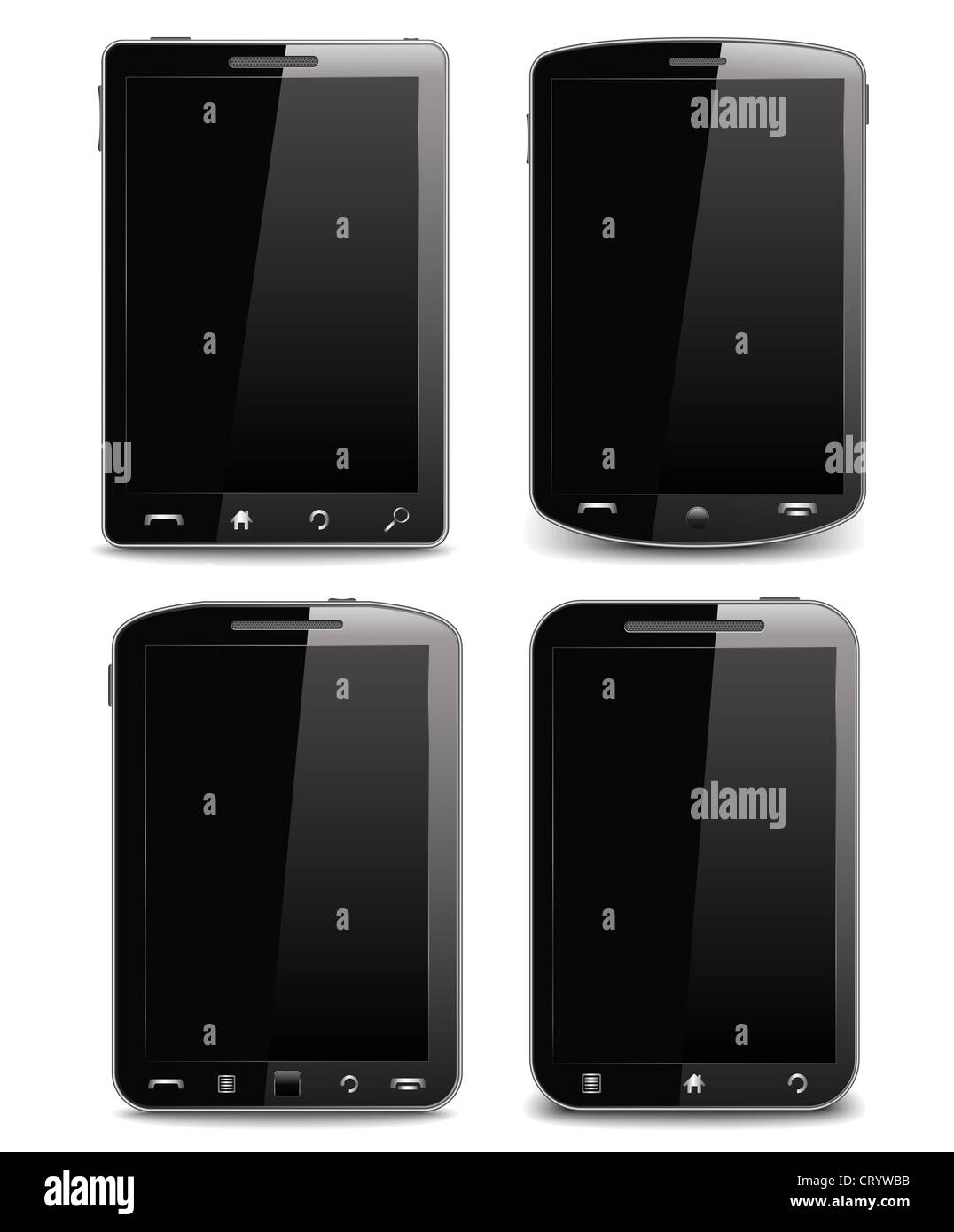 Set of black mobile phones Stock Photo - Alamy